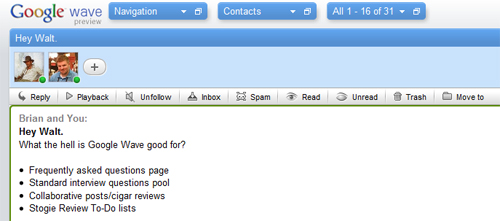 My Early Thoughts on Google Wave - Walt In PA