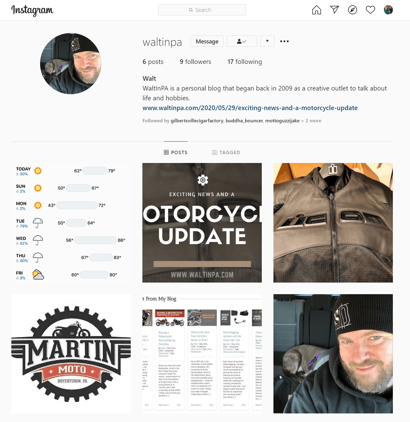 Joining the Instagram Motorcycle Community - Walt In PA